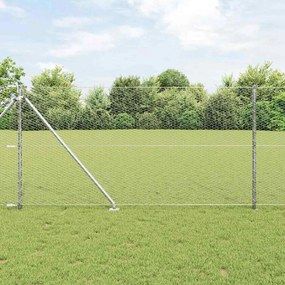 Hexagonální plot s podpěrou 50 x 1 m Pozinkovaná ocel Stříbrná 3353413