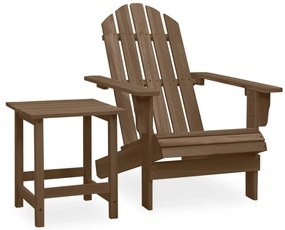 Zahradní židle Adirondack se stolkem masivní jedle hnědá 315921