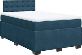 Box spring postel s matrací modrá 120 x 190 cm samet 3288574