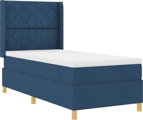 Postel s boxspringem s čelo Modrá 100 x 200 cm textil 3341888