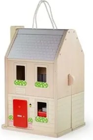 Bigjigs Toys Rozkládací domeček s příslušenstvím / od 18 měsíců