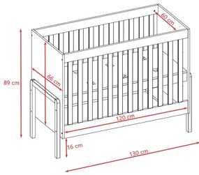 Victor | dětská postýlka | bílá | spací plocha 60x120 cm