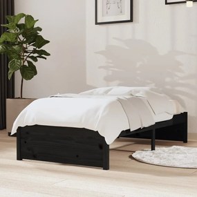 vidaXL Rám postele masivní dřevo 75 x 190 cm malé jednolůžko [814909] Barva: Černá
