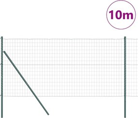 Euro plotové kotvení 10 x 1,2 m Ocel potažená PVC Zelená 3350283
