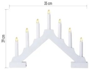 Dřevěný LED svícen Kija s časovačem 29 cm teplá bílá