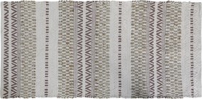 Béžový bavlněný koberec s ornamenty Rug stripes - 70*150 cm