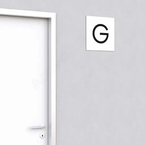 ACCEPT Označení podlaží - písmeno "G" - stříbrná tabulka - černý popis
