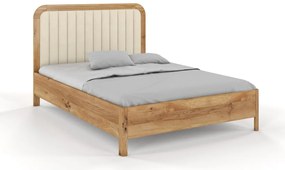 Dubová postel s čalouněným čelem Modena - bezbarvý olej   Dub přírodní 160x200 cm