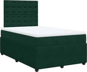 Box spring postel s matrací tmavě zelená 120 x 200 cm samet 3294625