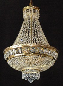 9 bulbs Strass basket crystal chandelier with large cut octagons &amp; crystal drops