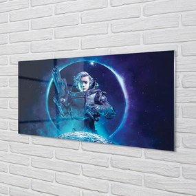 akrylový obraz Space žena moon 120x60 cm