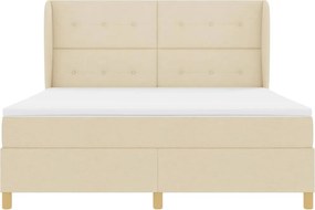 Postel s boxspringem s čelo Krémová 200 x 180 cm textil 3340772