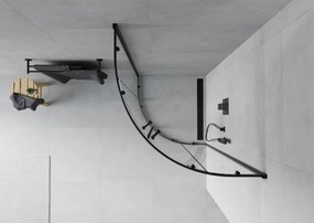 Mexen Rio sprchový kout půlkruhový 70 x 70 cm, transparentní, černý - 863-070-070-70-00