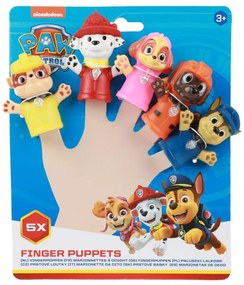 Maňásek prstový 5ks tlapková patrola/paw patrol guma 6cm na kartě 16,5x20cm