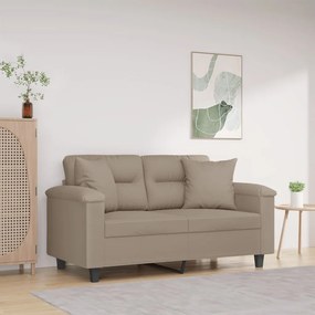 2místná pohovka s polštáři taupe 120 cm tkanina z mikrovlákna 3200965