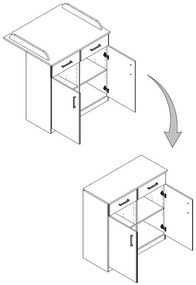 Komoda s přebalovacím pultem Joker, bílá/dub sonoma