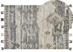 Vlněný kelimový koberec 160 x 230 cm šedý ARATASHEN Beliani
