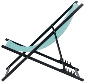 Skládací plážová židle tyrkysová/černá LOCRI II Beliani