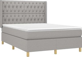 Box spring postel s matrací světle šedá 140 x 190 cm textil 3132225