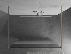 Mexen Kioto, sprchová zástěna Walk-In 100 x 200 cm, 8mm čiré sklo-námraza, broušená ocel profil, 800-100-002-97-35