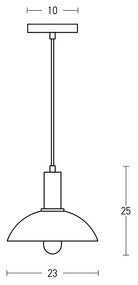 Zambelis 180052 závěsné svítidlo černé, 1xE27, ø23cm