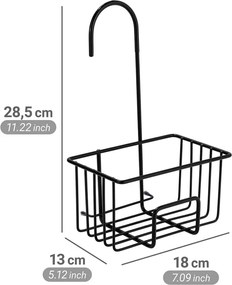 Černá závěsná koupelnová polička z nerezové oceli Milito – Wenko