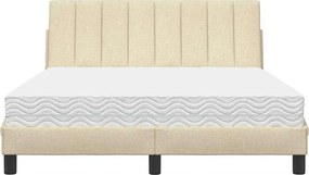 Postel s matrací Hanko krémová 140 x 190 cm textil 3310529