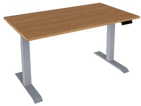 NOBL Dynamic + Elektr. nastavitelný polohovací stůl 140x80 s pamětí Dynamic + Dekor stolové desky: olše, Barva podnože: šedá