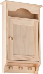 ČistéDřevo Dřevěná skříňka na klíče s věšákem