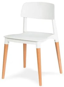 Design Židle ECCO PREMIUM - polypropylén, buk - bílá
