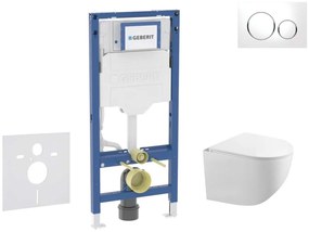 Geberit Duofix - Set předstěnové instalace, klozetu Gaia a sedátka softclose, tlačítko Sigma20, bílá/chrom SANI11CA3118B
