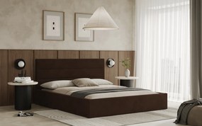 Postel LIVO 140x200 hnědá s úložným prostorem