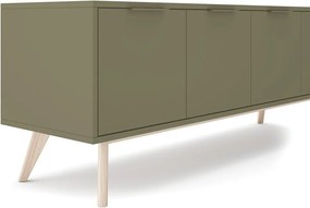 Zelený matný TV stolek 140x53x40 cm Campus – Marckeric