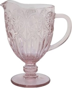 Růžový skleněný džbán se vzorem Saint-Émilion - 13*21,5 cm / 1000 ml