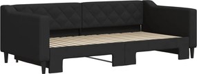 Válenda s přistýlkou černá 90 x 190 cm textil 3197438