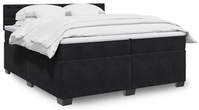 Box spring postel s matrací černá 200x200 cm samet 3286416