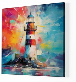 Obraz na plátně - Abstraktní zářící maják FeelHappy.cz Velikost obrazu: 100 x 100 cm