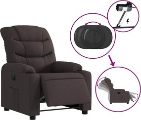 Elektrické polohovací křeslo tmavě hnědé textil 3206632