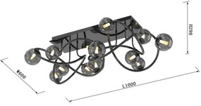 Wofi 9014-1205 - LED Přisazený lustr NANCY 12xG9/3,5W/230V černá/chrom