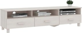 TV stolek HAMAR bílý 158 x 40 x 40 cm masivní borovice 340473
