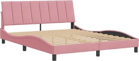 Rám postele bez matrace Hanko růžový 160x200 cm samet 3207860