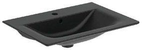 Ideal Standard Connect Air - Umyvadlo nábytkové 640x460x165 mm, s přepadem, otvor pro baterii, černá E0289V3