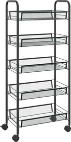 Kuchyňský vozík s 5 patry černý 46 x 26 x 105 cm železo 336328