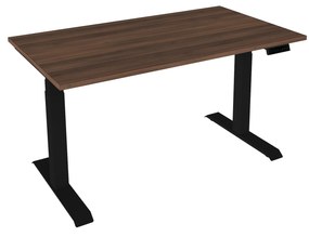NOBL Dynamic + Elektr. nastavitelný polohovací stůl 140x80 s pamětí Dynamic + Dekor stolové desky: ořech, Barva podnože: černá