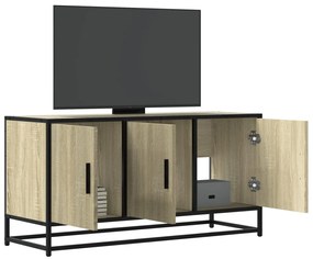 TV skříňka dub sonoma 100 x 35 x 50 cm kompozitní dřevo a kov
