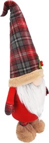 Vánoční dekorace skřítek červená / šedá 66 cm