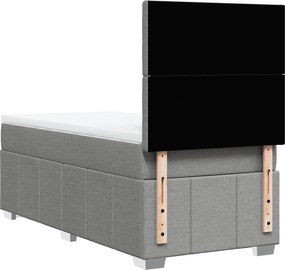 Box spring postel s matrací světle šedá 90x200 cm textil 3291565