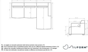 Béžová rohová pohovka (pravý roh) Flex Felix – Miuform