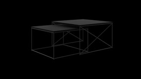 ADRK Furniture Konferenční stolek 2v1 Licco CT-LIC-B-B