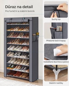 Textilní botník Pompy 84 cm šedý